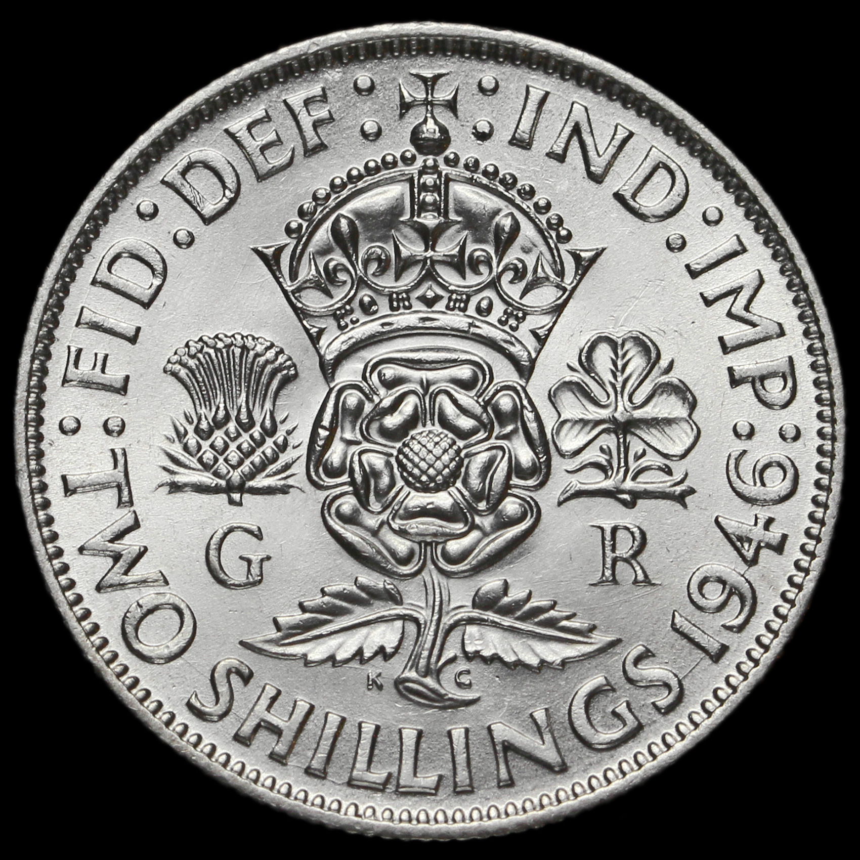 1946 George VI Silver Two Shilling Coin / Florin, EF