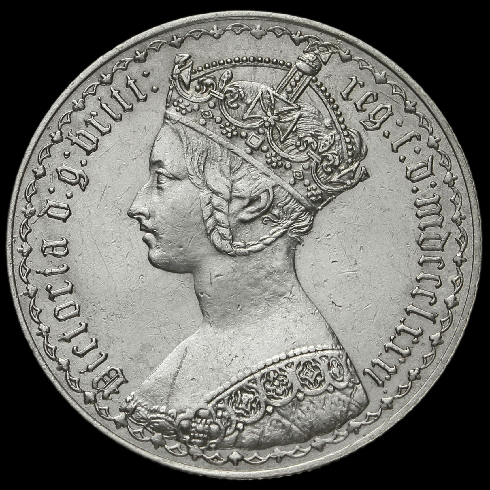 1881 Queen Victoria Gothic Florin, XXRI Error, Scarce