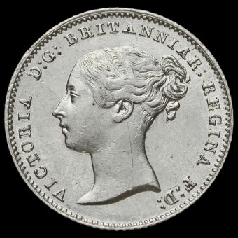 1842 Queen Victoria Young Head Silver Fourpence / Groat
