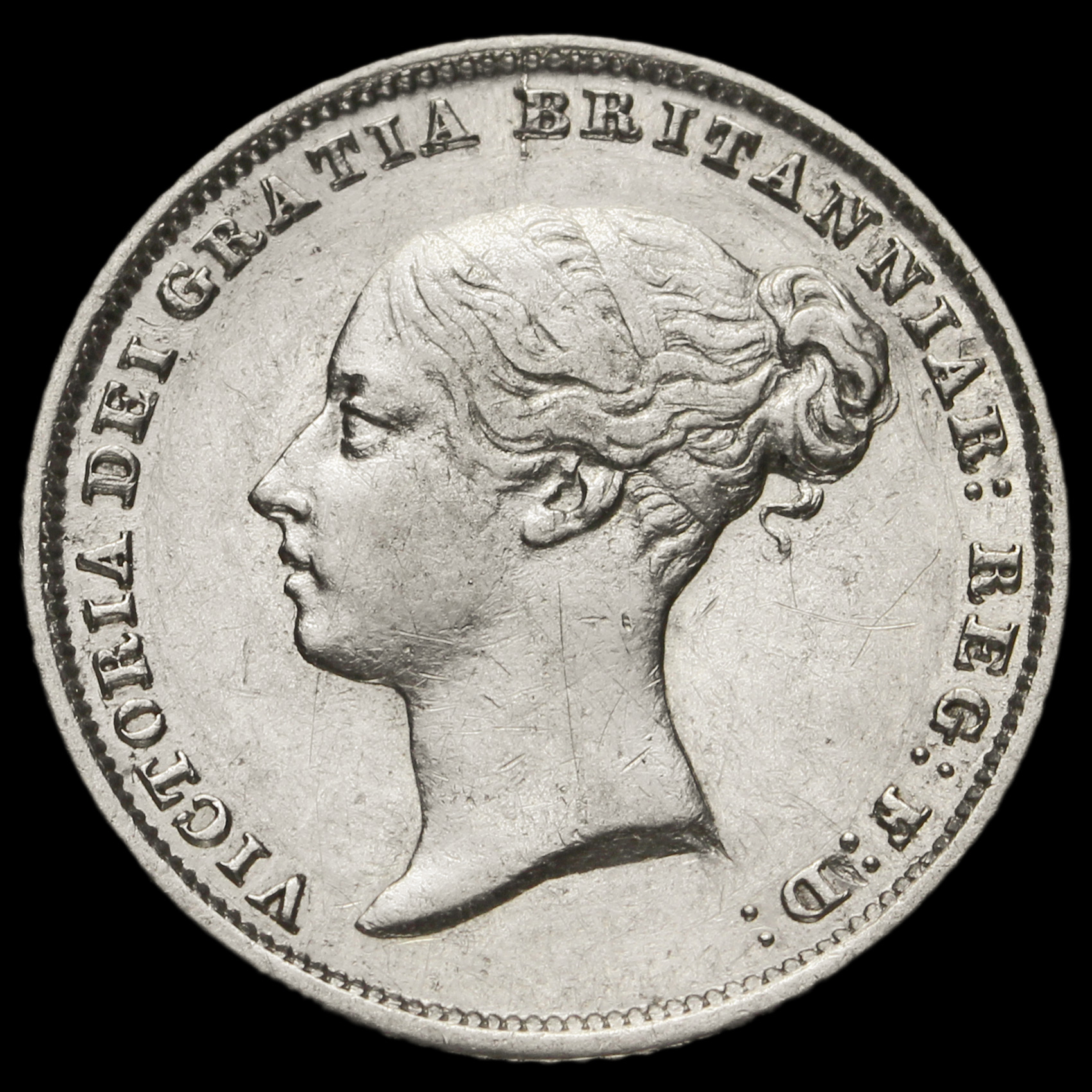 1856 Queen Victoria Young Head Silver Sixpence, Scarce
