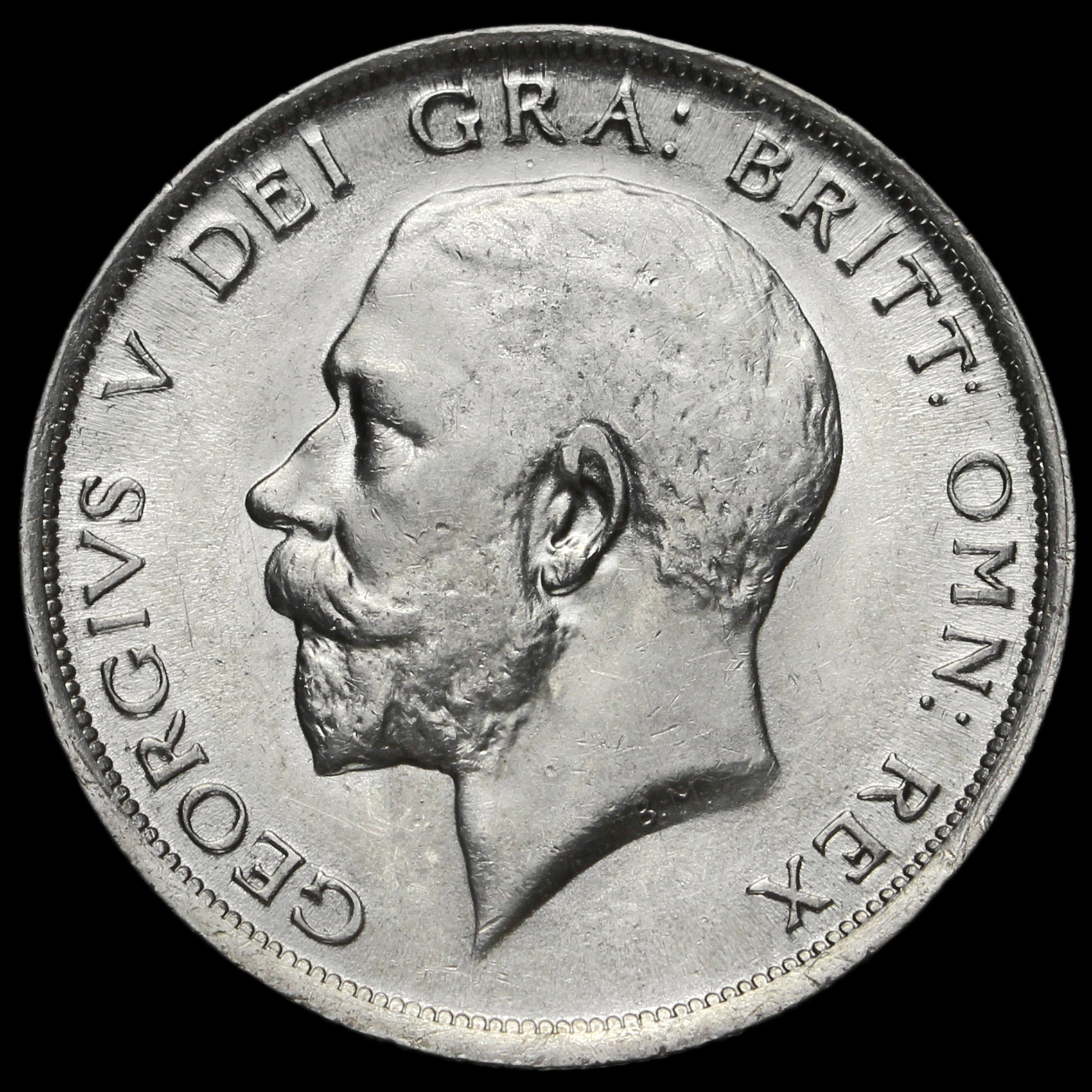 1919 George V Silver Half Crown, Scarce, VF