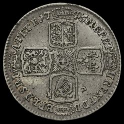 1745 George II Early Milled Silver Lima Shilling, AVF / VF