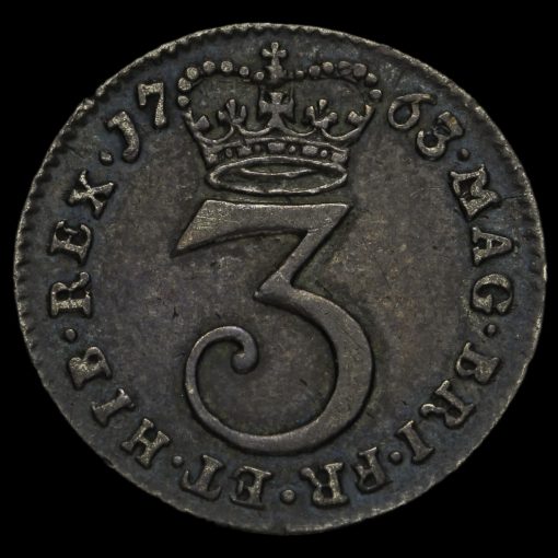 1763 George III Early Milled Silver Threepence