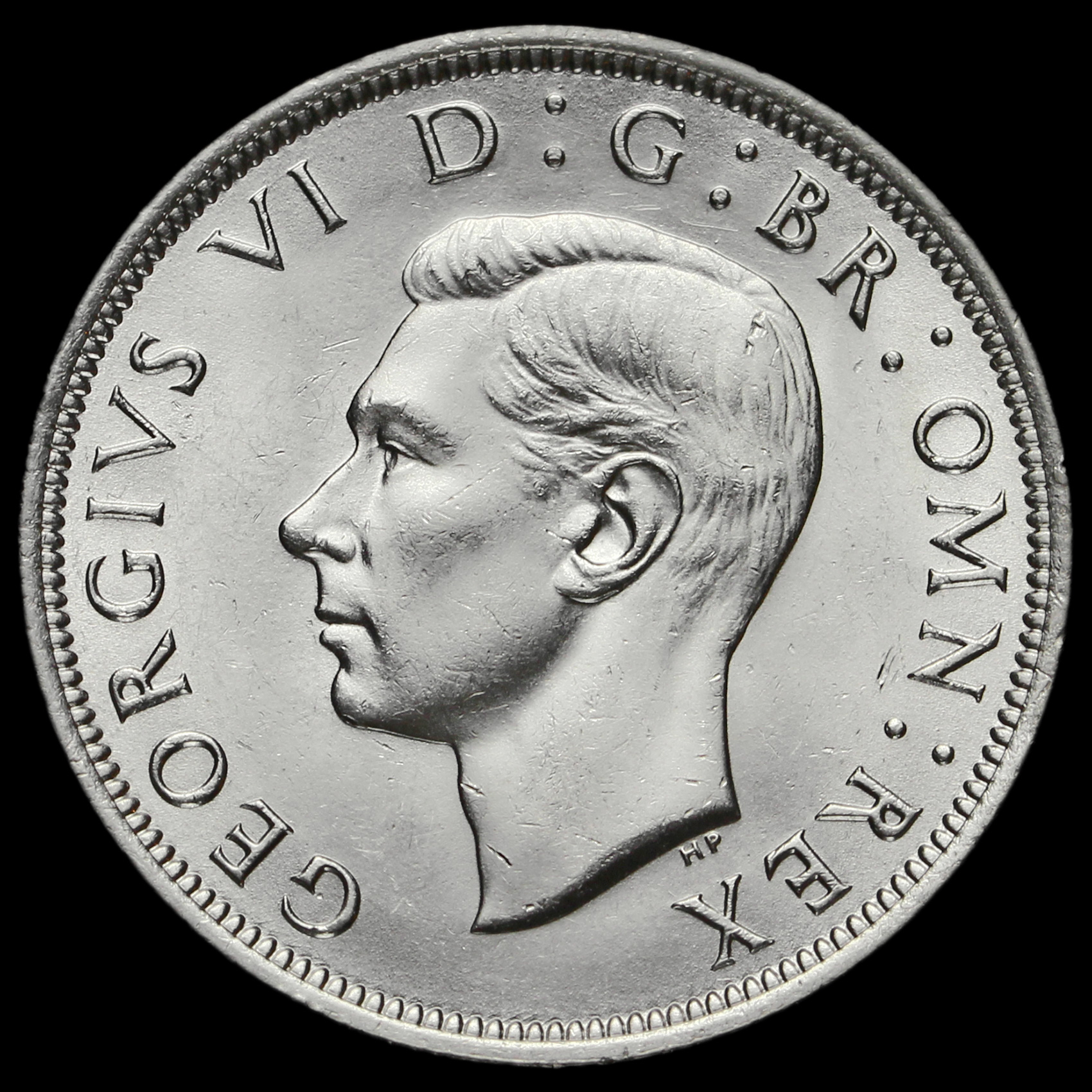 1941 George VI Silver Half Crown, A/BU
