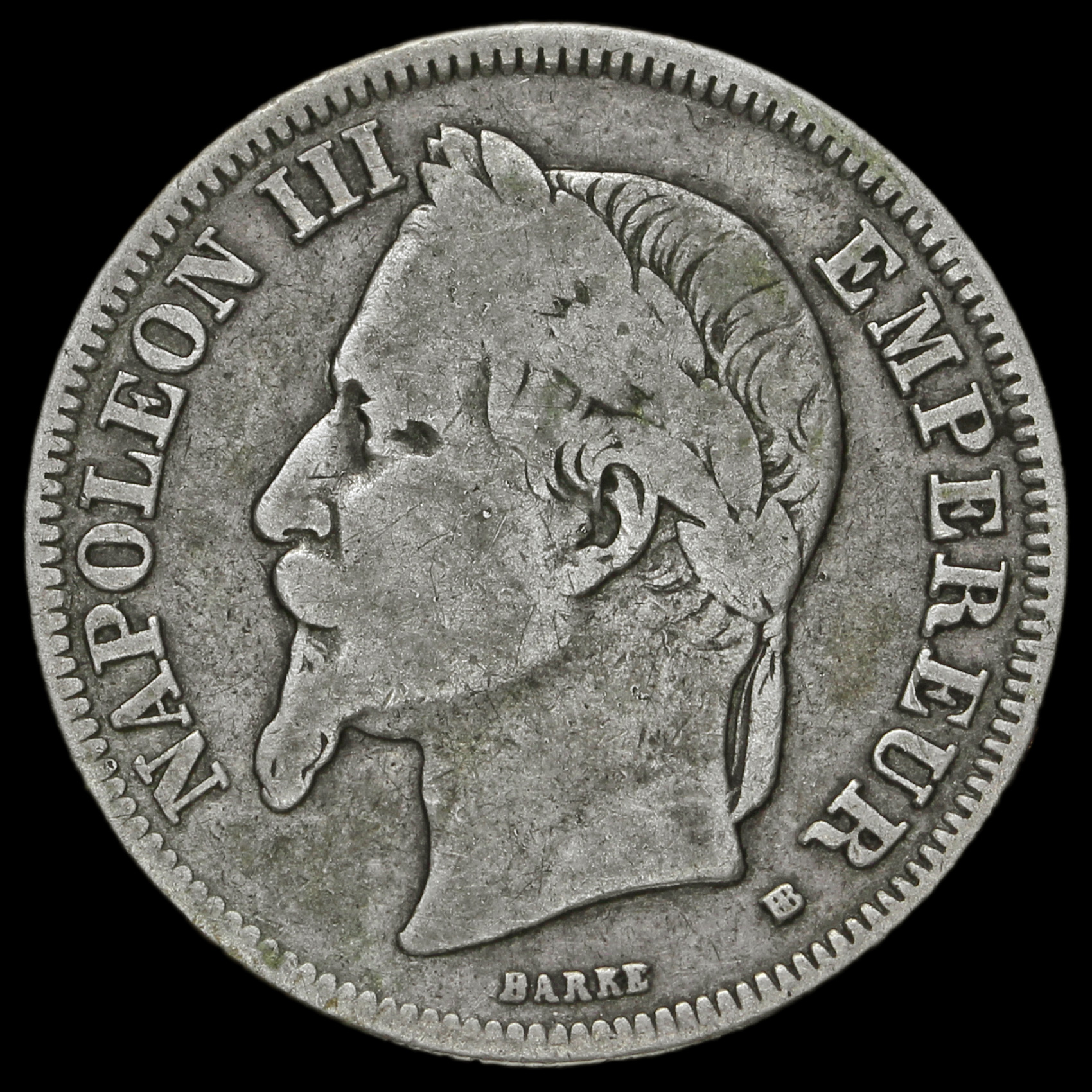 1868 France Napoleon III 2 Francs