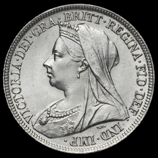 1898 Queen Victoria Veiled Head Silver Shilling, G/EF