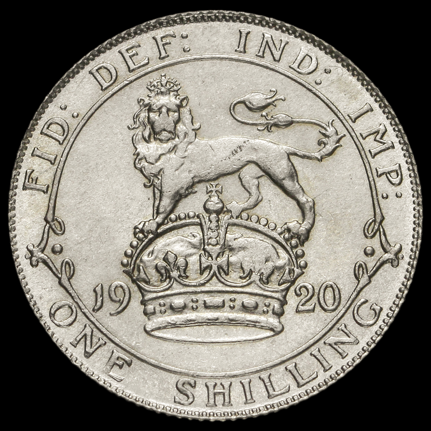 1920 George V Silver Shilling, Near EF