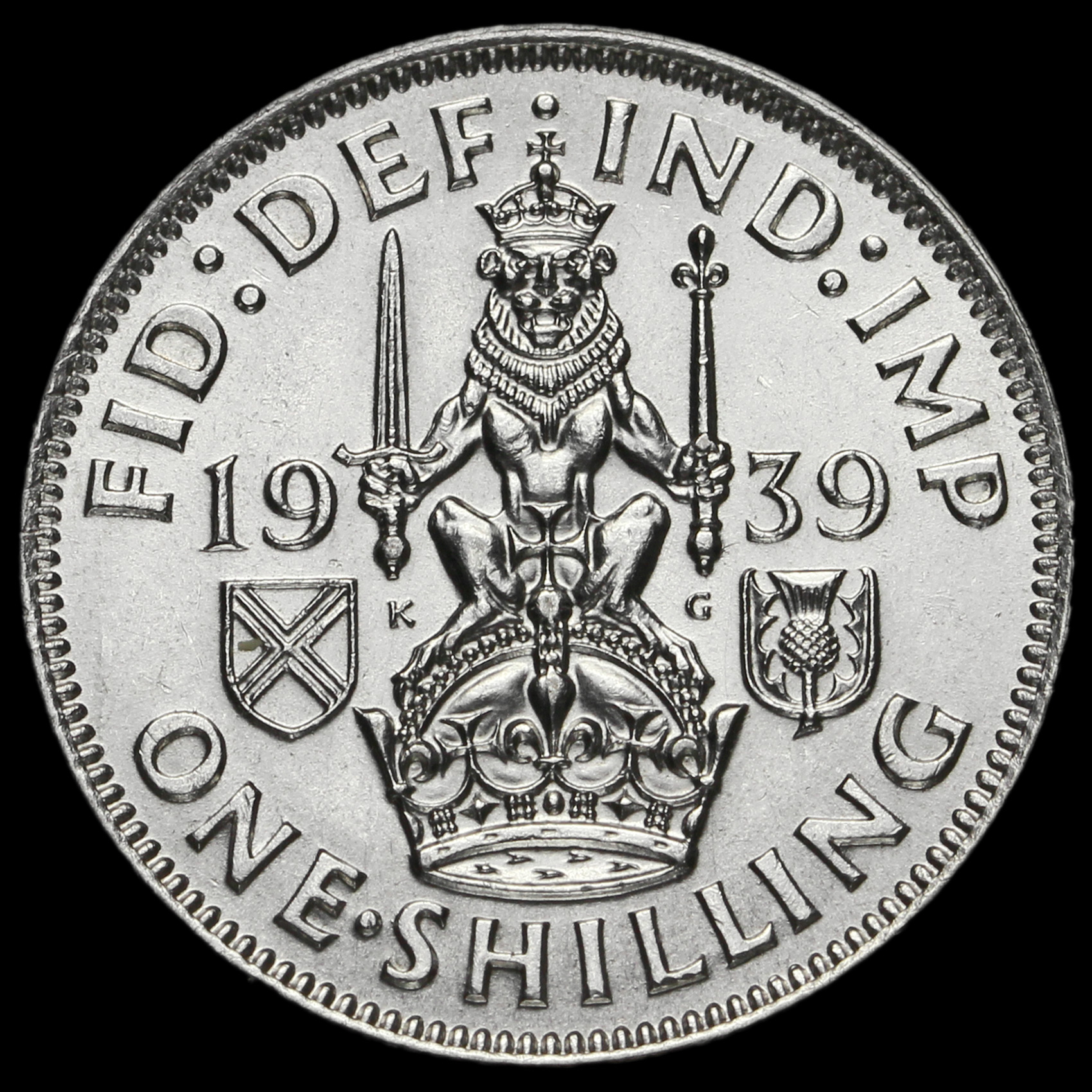1939 George VI Silver Scottish Shilling, Scarce, G/EF