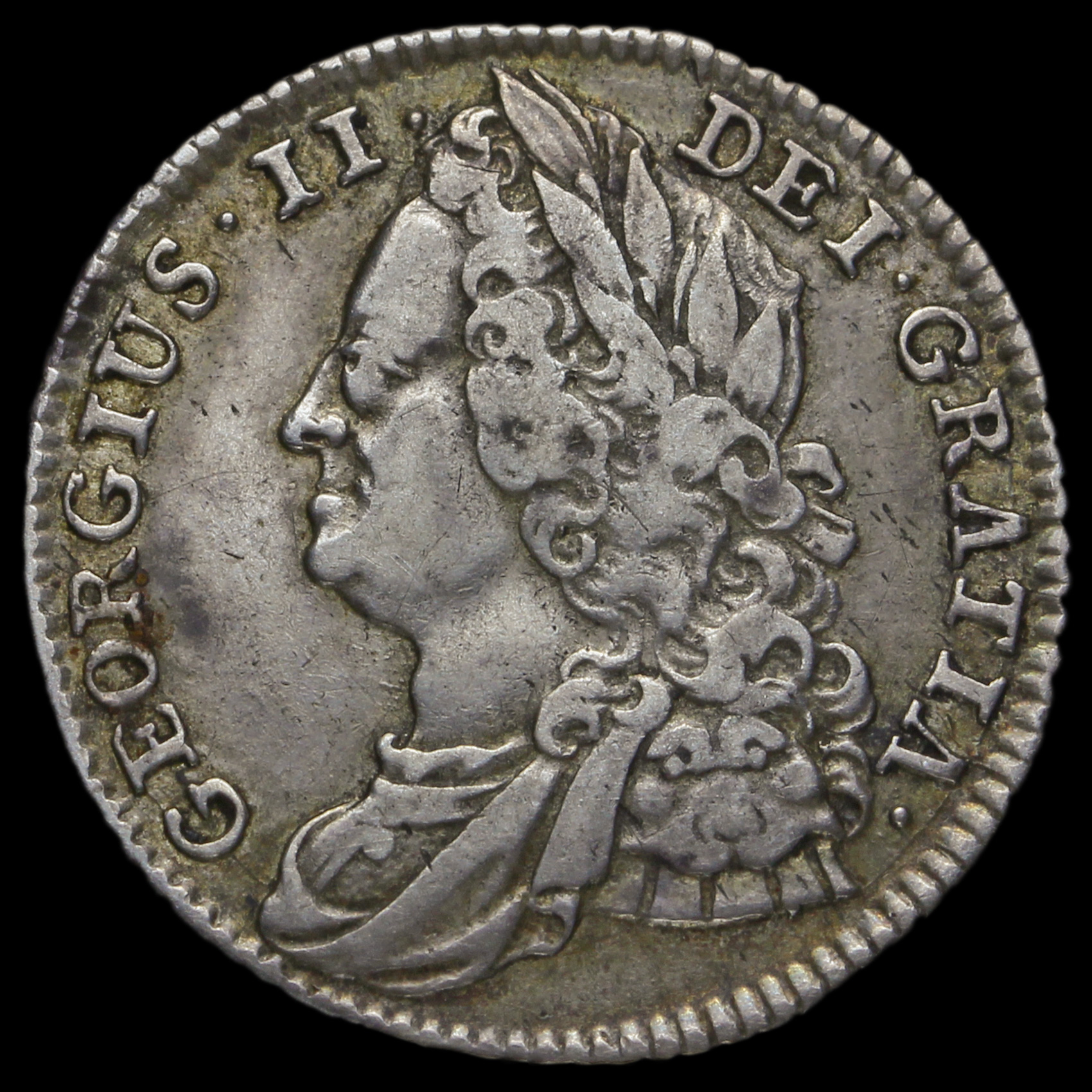 1743 George II Early Milled Silver Sixpence