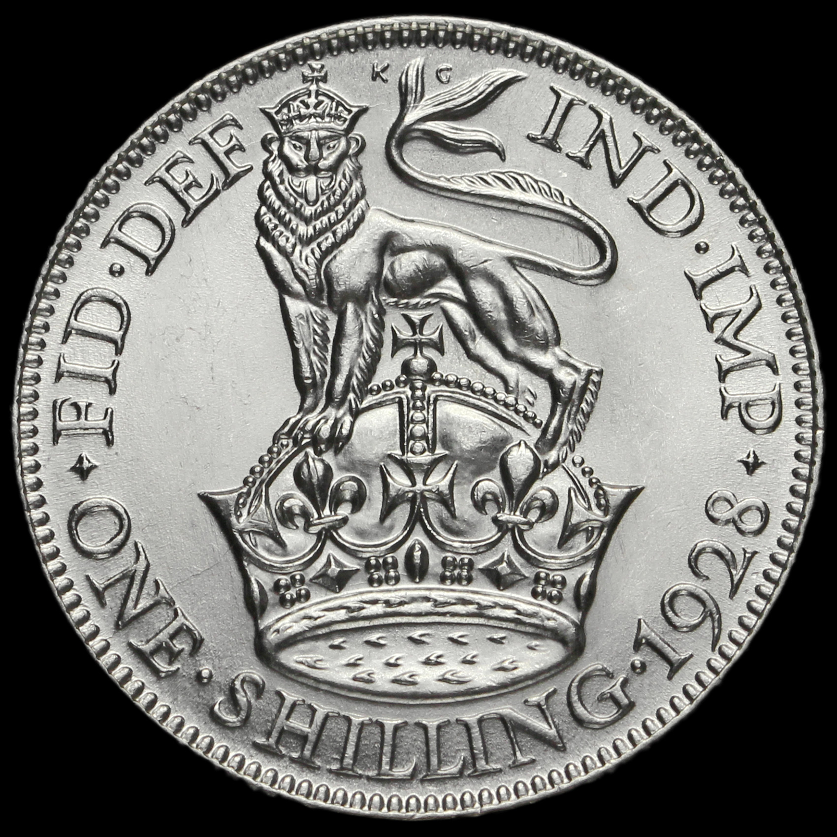 1928 George V Silver Shilling, A/BU