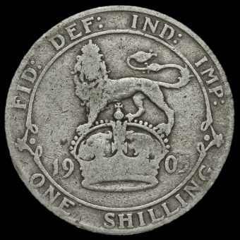 1905 Edward VII Silver Shilling, Very Rare (R2) Near Fine