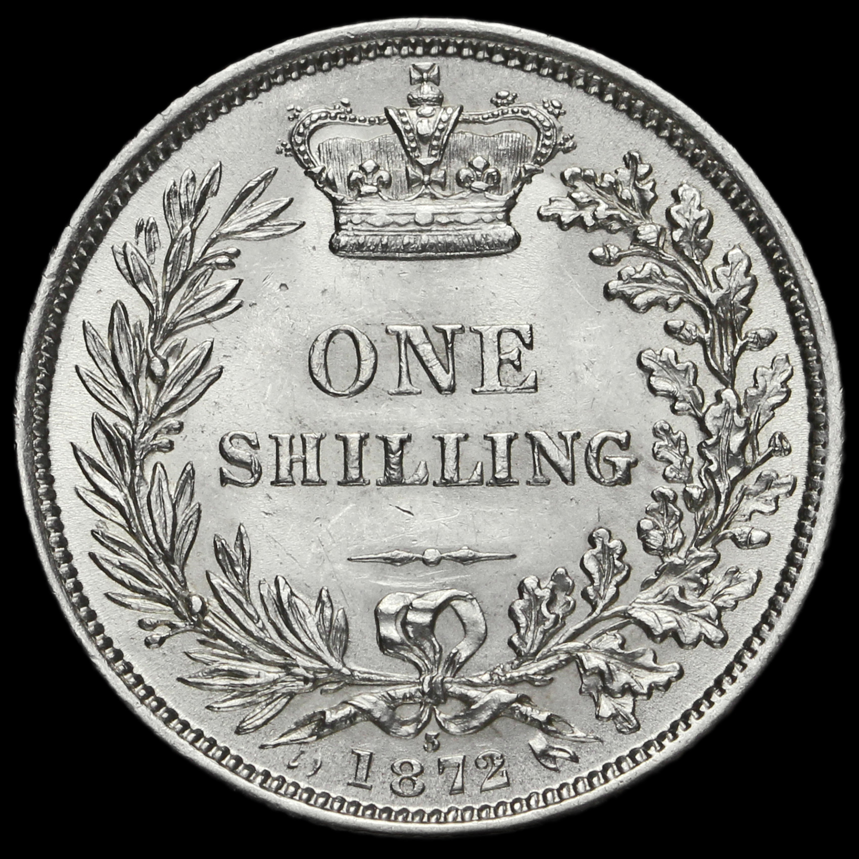 1872 Queen Victoria Young Head Silver Shilling