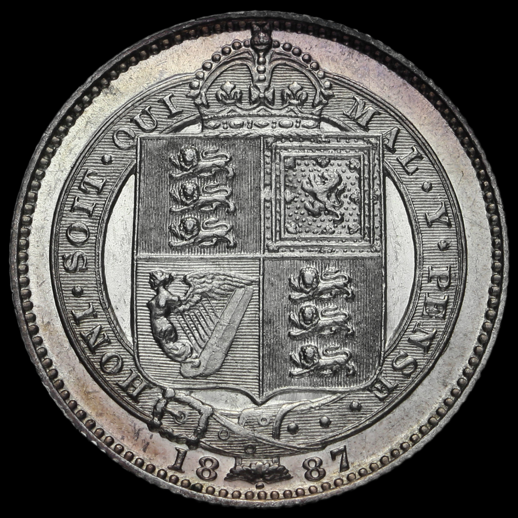 1887 Queen Victoria Jubilee Head Silver Shilling, Scarcer Variety, G/EF