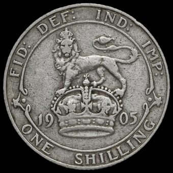 1905 Edward VII Silver Shilling, Very Rare (R2), Fine