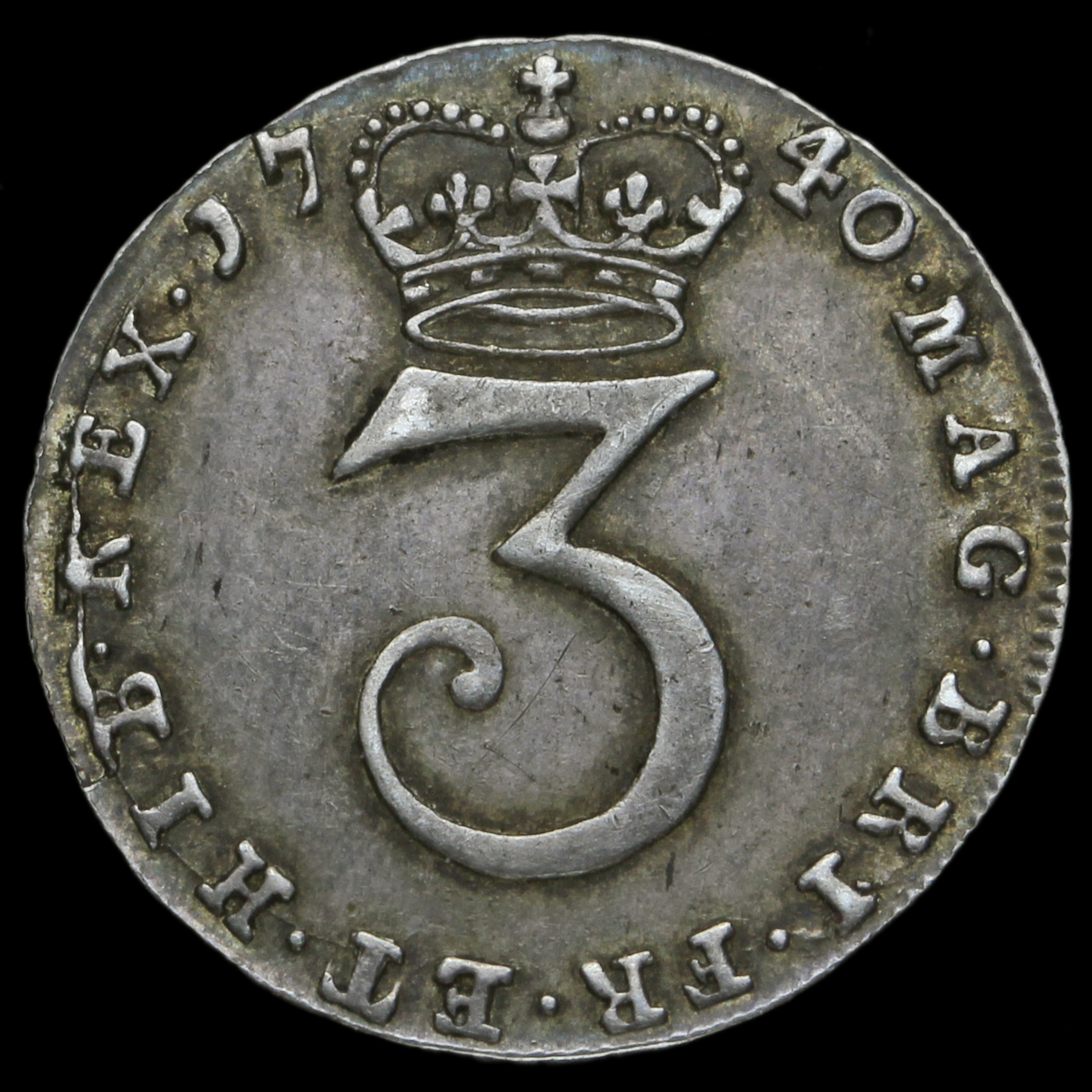 1740 George II Early Milled Silver Threepence