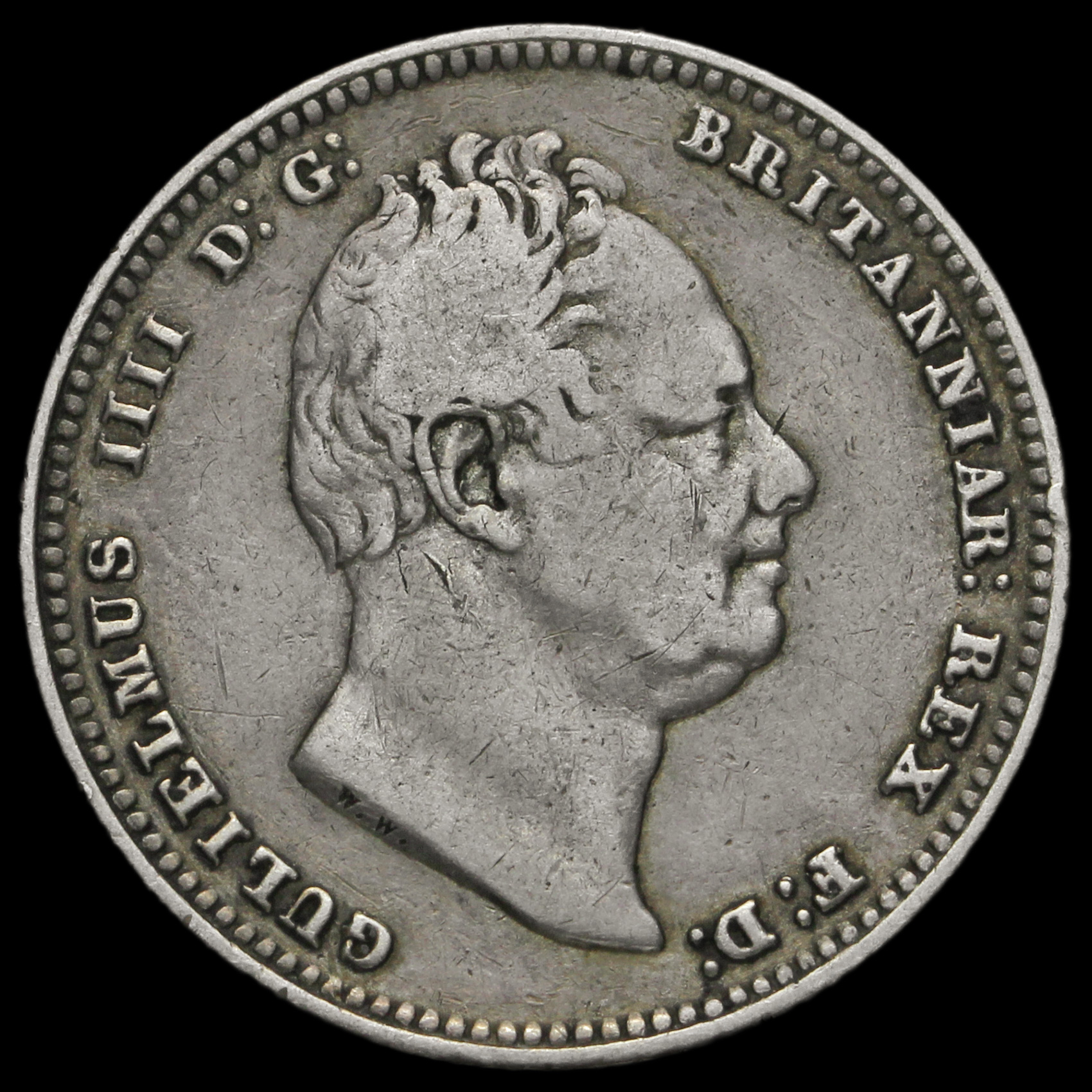 1834 William IV Milled Silver Shilling, GF