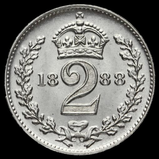 1888 Queen Victoria Jubilee Head Silver Maundy Twopence