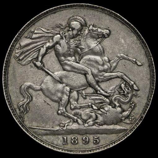 1895 Queen Victoria Veiled Head Silver LIX Crown