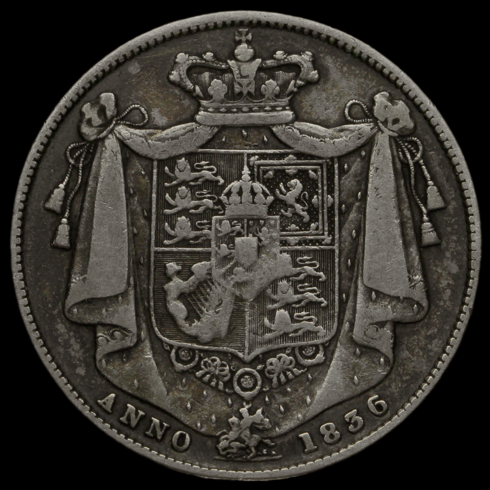 1836 5 William IV Milled Silver Half Crown Extremely Rare