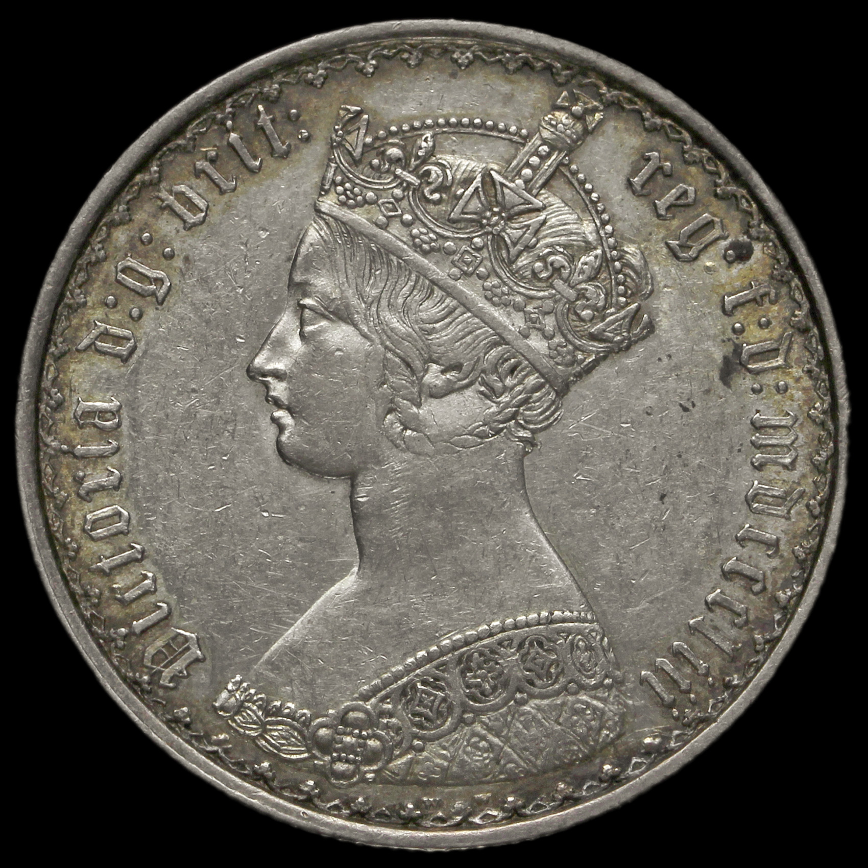 1853 Queen Victoria Gothic Florin