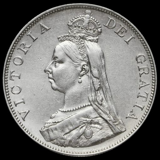 1888 Queen Victoria Jubilee Head Silver Double Florin, GVF