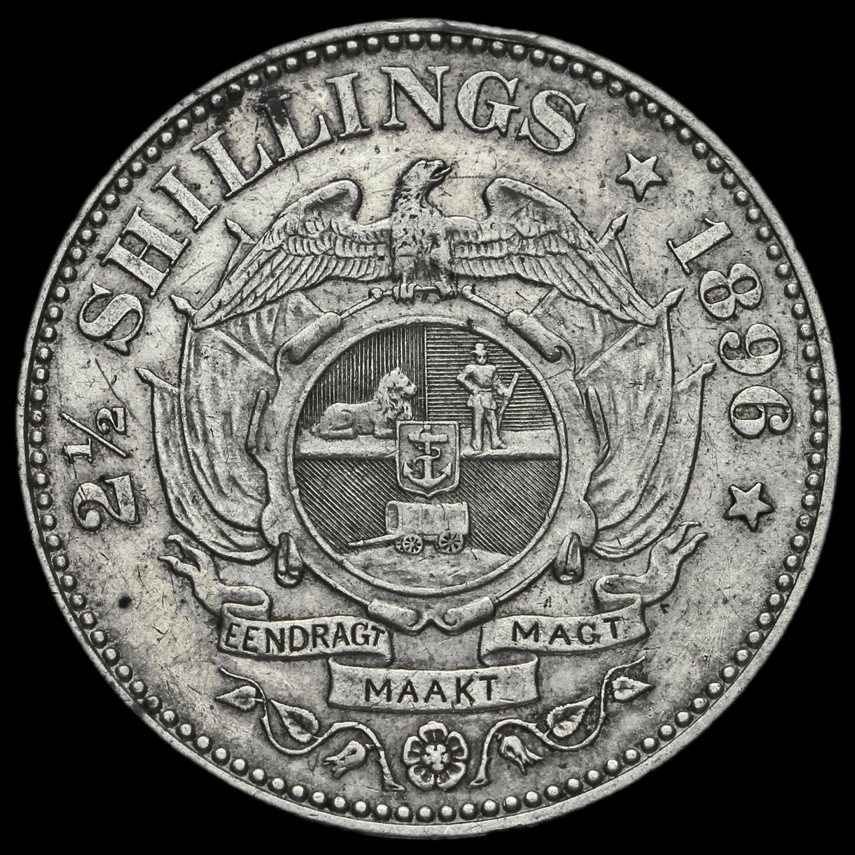 South Africa 1896 Silver 2 1/2 Shillings