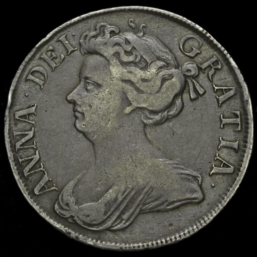 1712 Queen Anne Early Milled Silver Half Crown