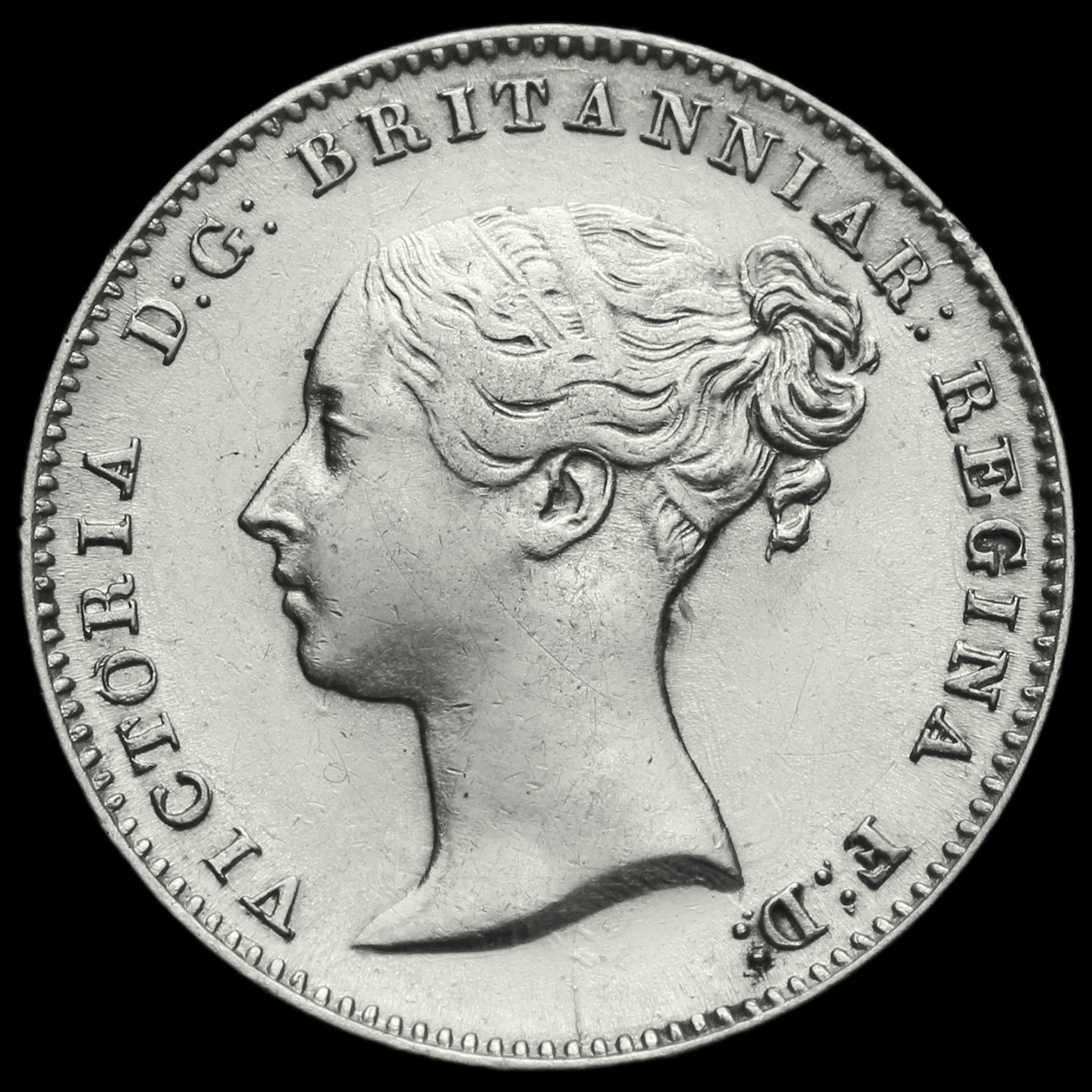 1843 Queen Victoria Young Head Silver Threepence