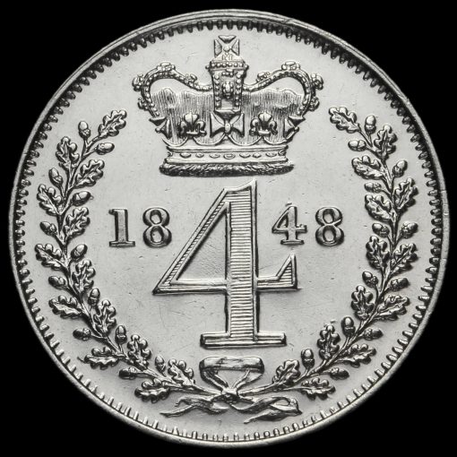 1848 Queen Victoria Young Head Silver Maundy Fourpence