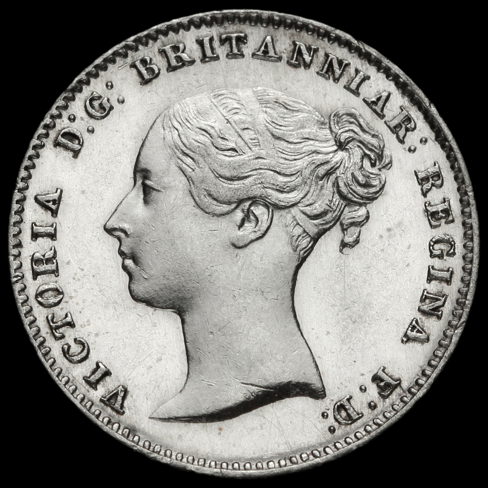 1850 Queen Victoria Young Head Silver Maundy Threepence