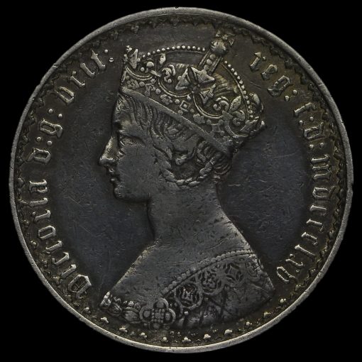 1865 Queen Victoria Gothic Florin, Scarce, AVF