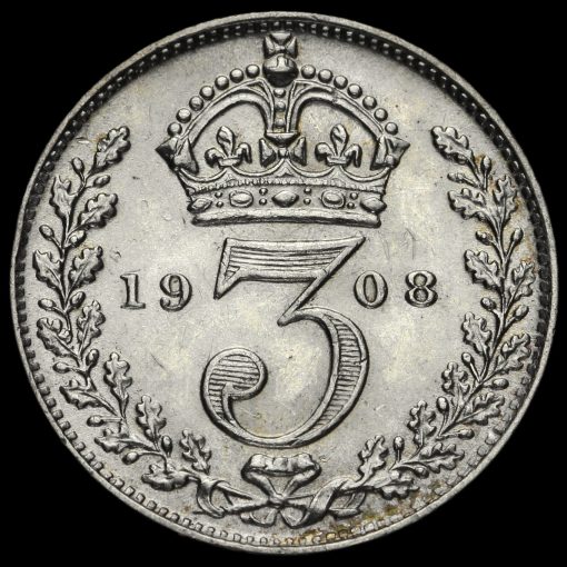 1908 Edward VII Silver Threepence