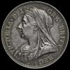 1895 Queen Victoria Veiled Head Silver Half Crown, Fine