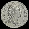 1750 George II Early Milled Silver Shilling, 50 over 46, Scarce, EF