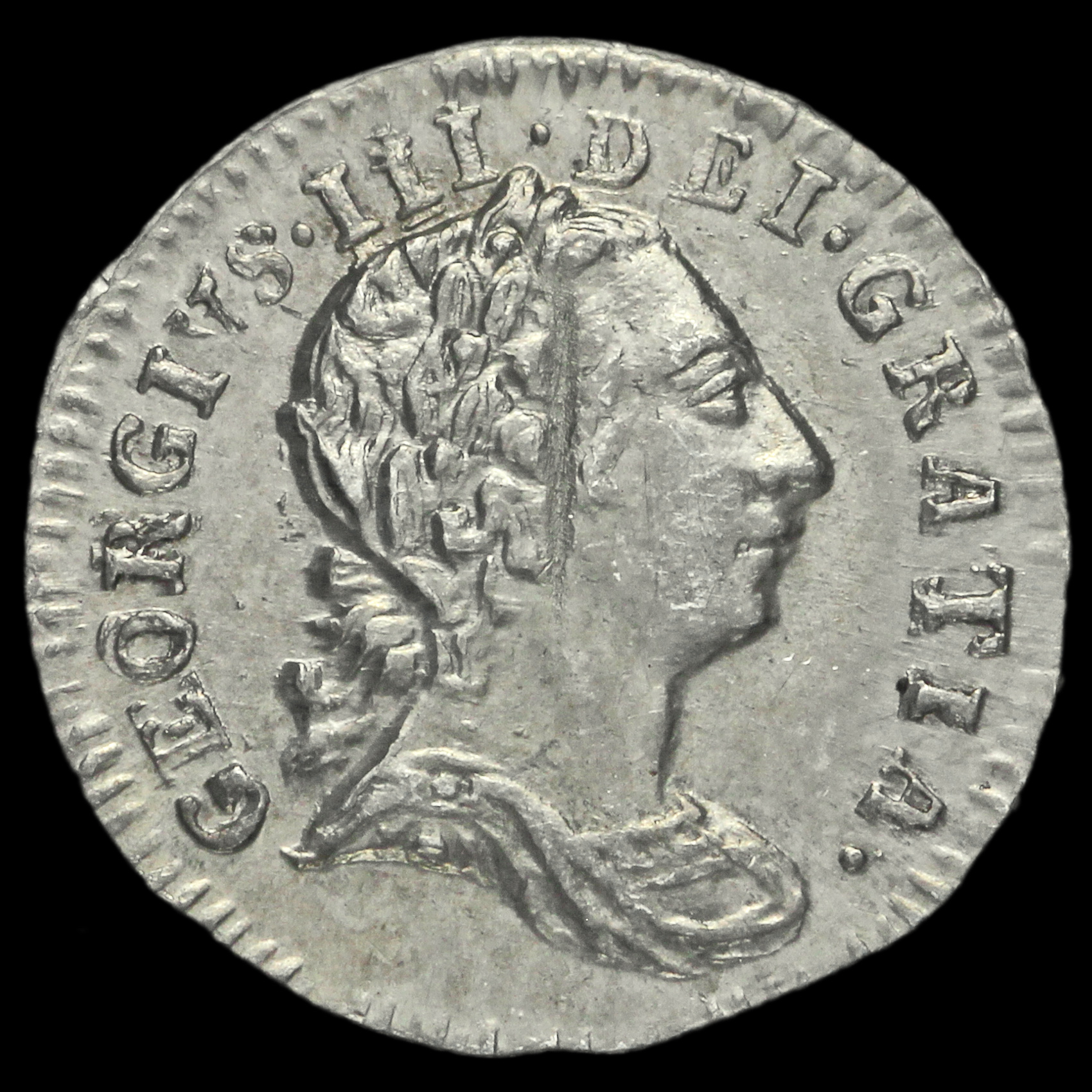 1780 George III Early Milled Silver Maundy Penny, Scarce, G/EF