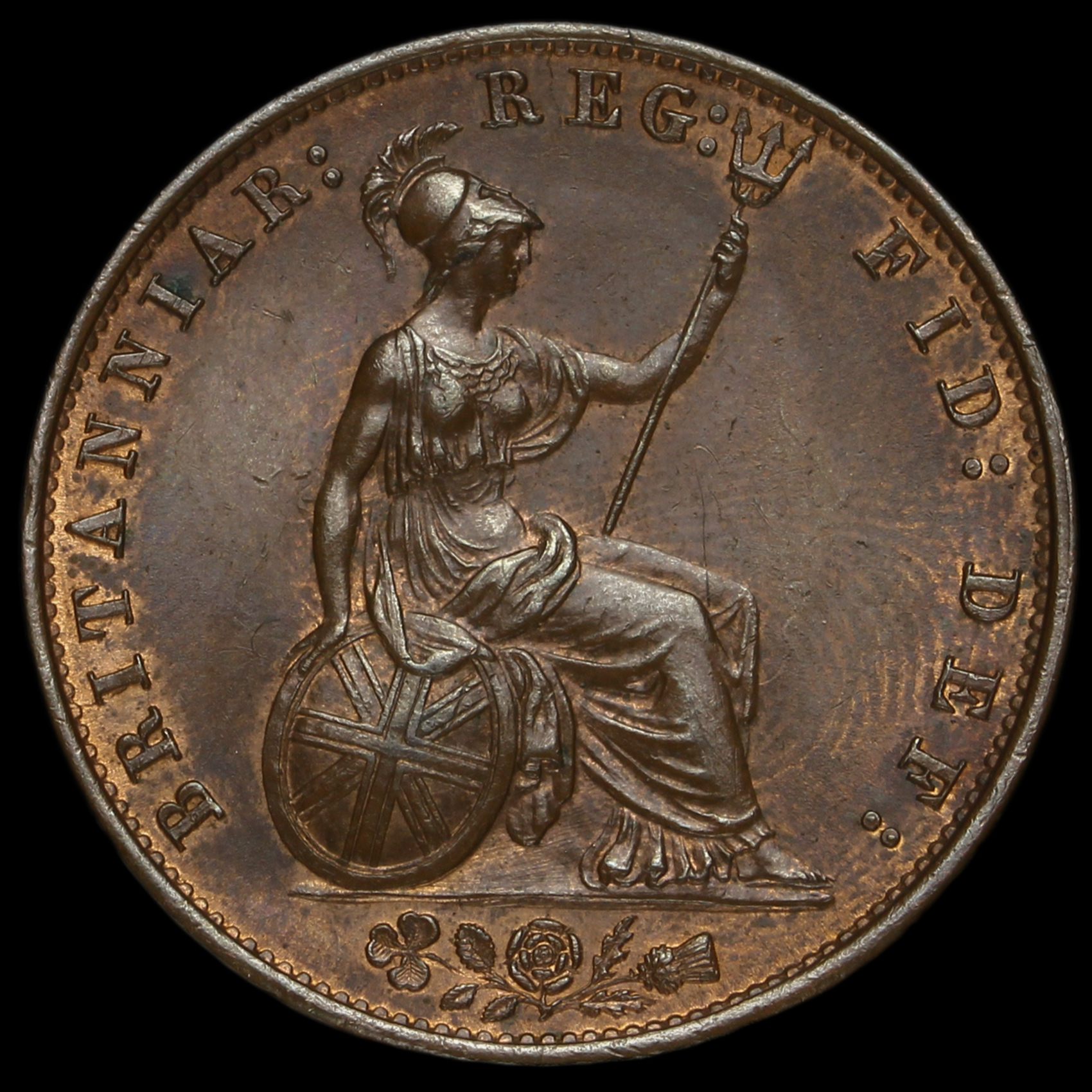 1857 Queen Victoria Young Head Copper Halfpenny, A/UNC