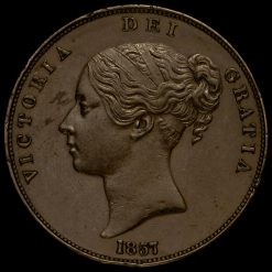 1857 Queen Victoria Young Head Copper Penny