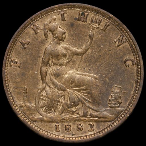 1882 H Queen Victoria Bun Head Farthing
