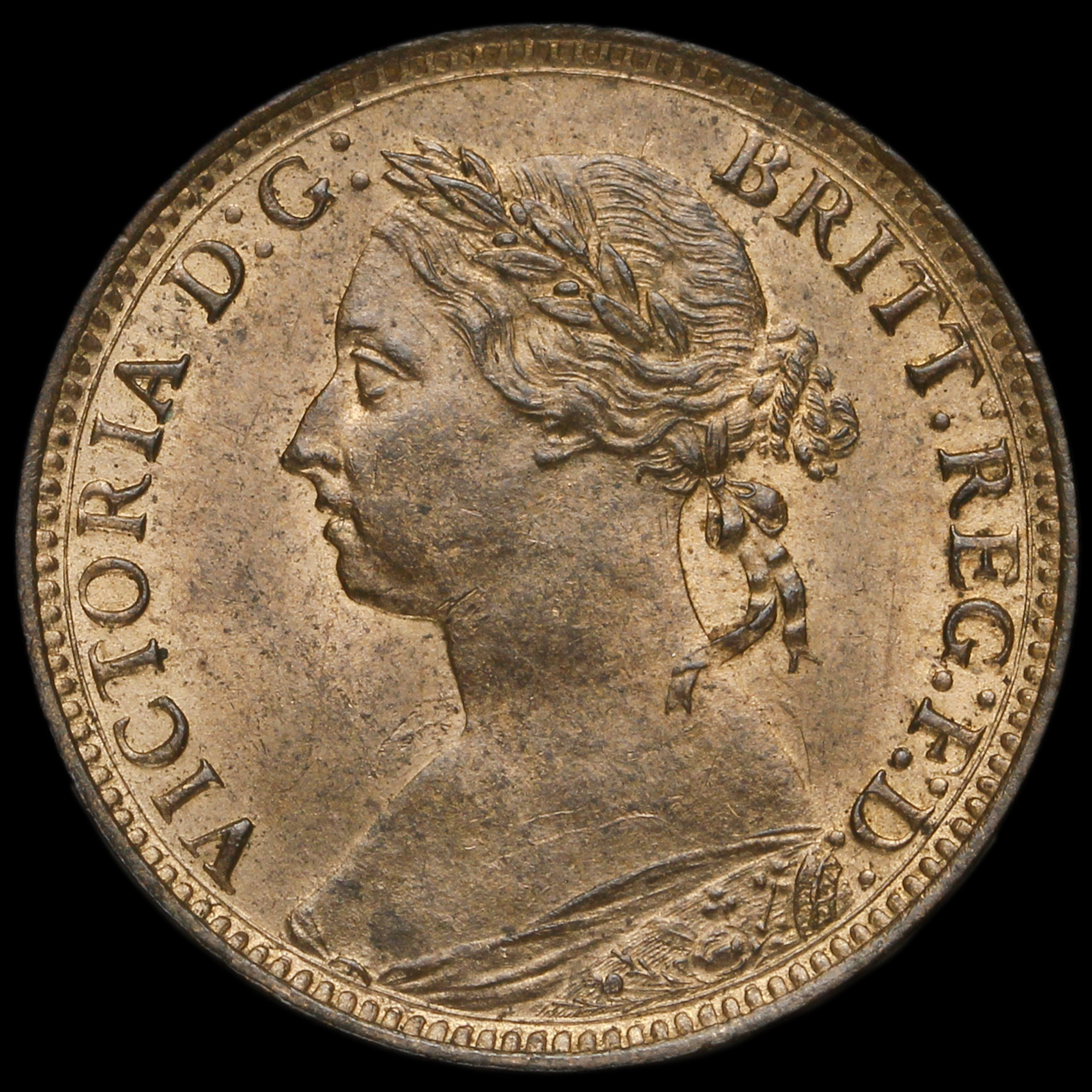 1886 Queen Victoria Bun Head Farthing