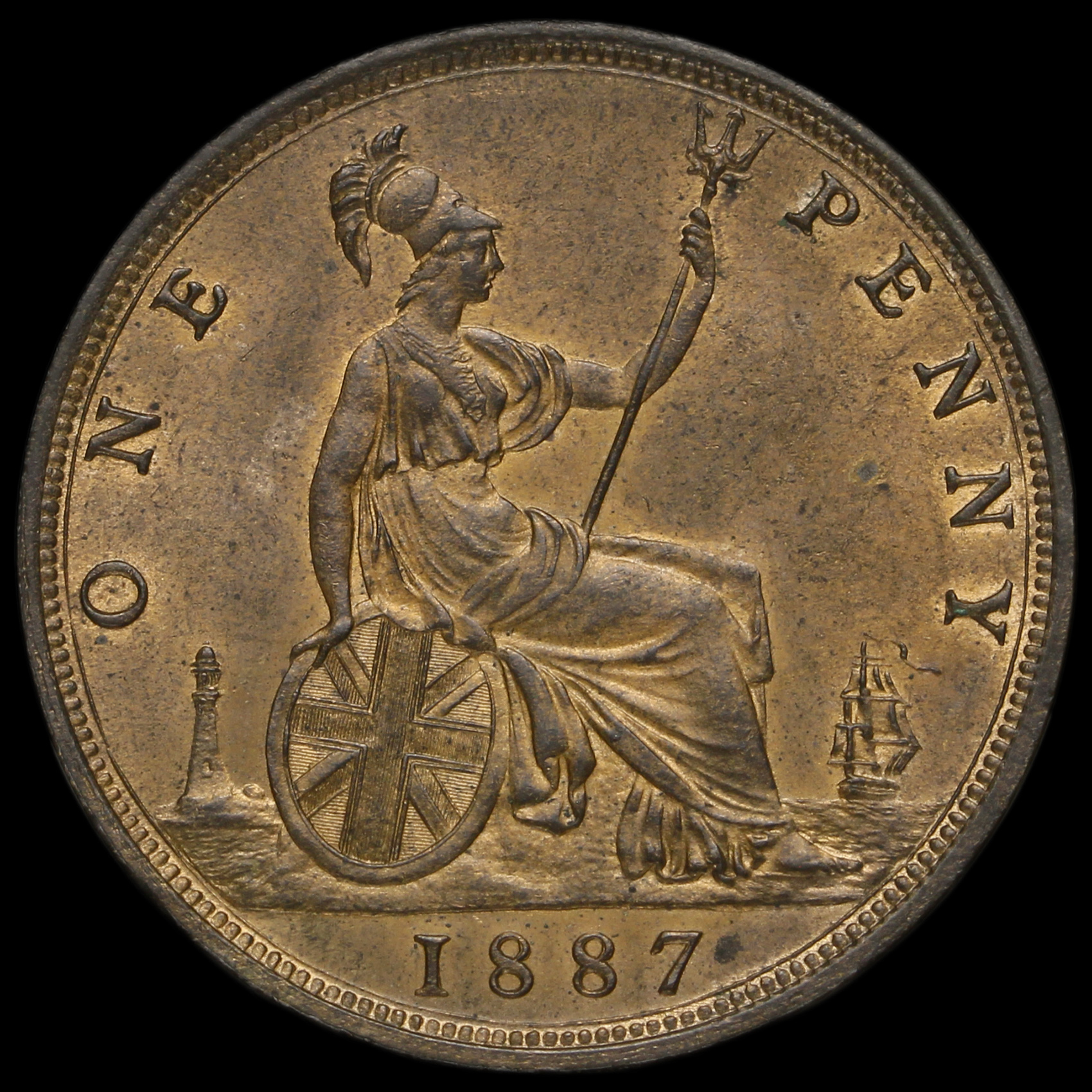 1887 Queen Victoria Bun Head Penny