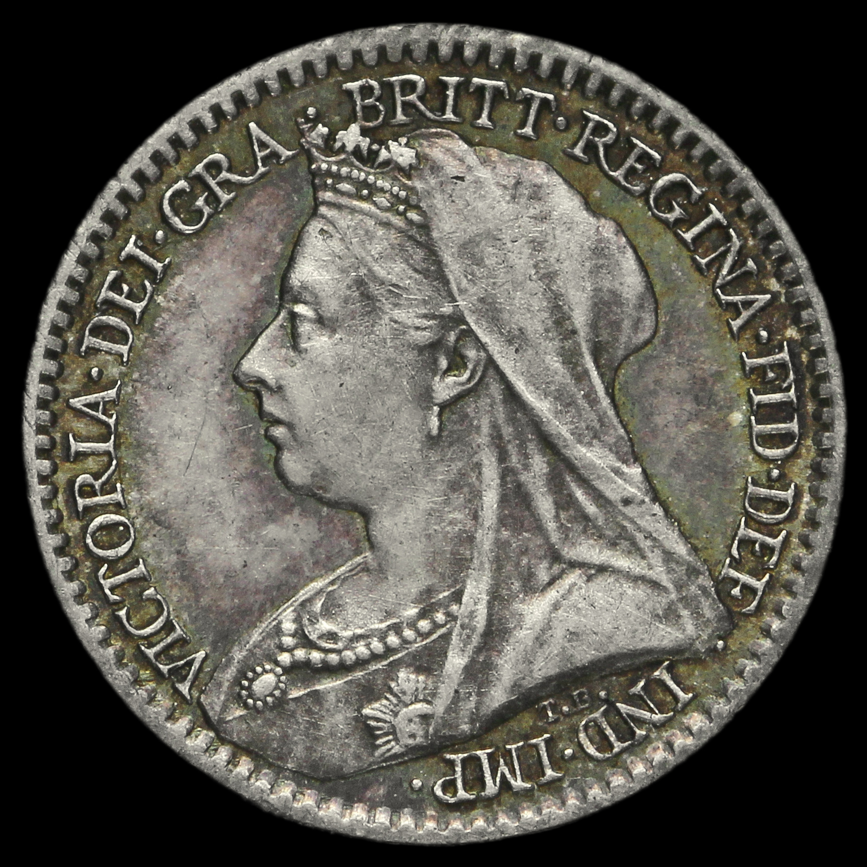 1898 Queen Victoria Veiled Head Silver Maundy Penny