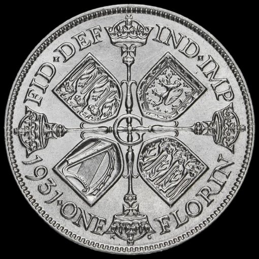 1931 George V Silver Florin, Scarce, G/EF #3