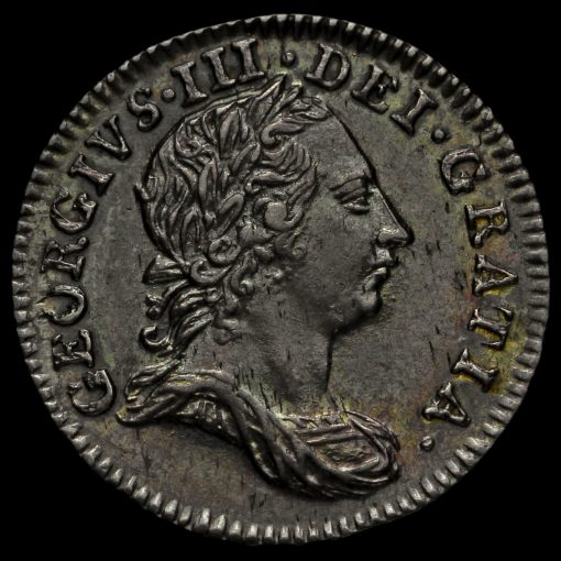1762 George III Early Milled Silver Threepence, EF