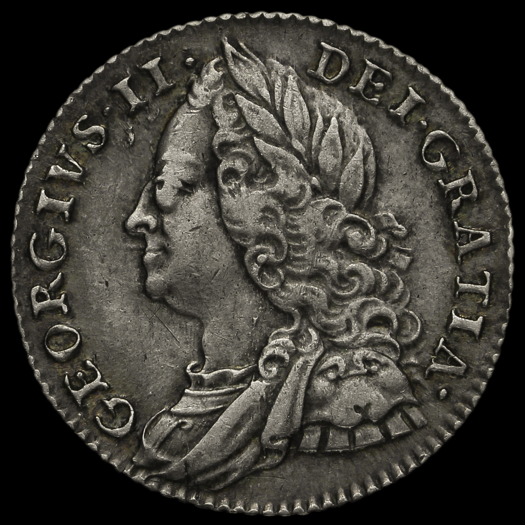 1757 George II Early Milled Silver Sixpence, GVF