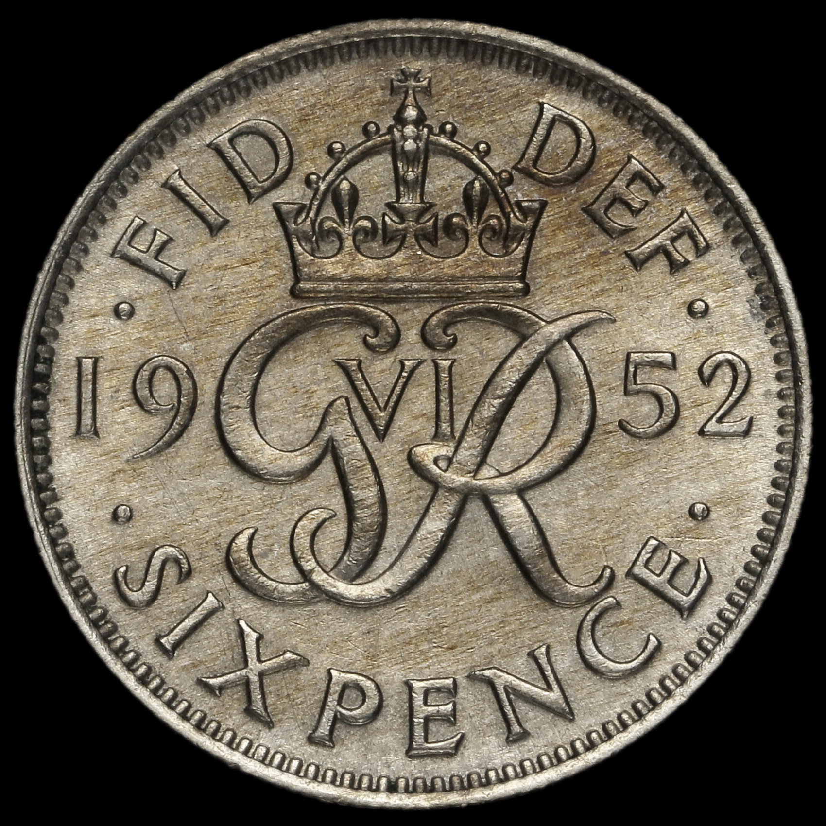 1952 George VI Sixpence, Rare, GVF+