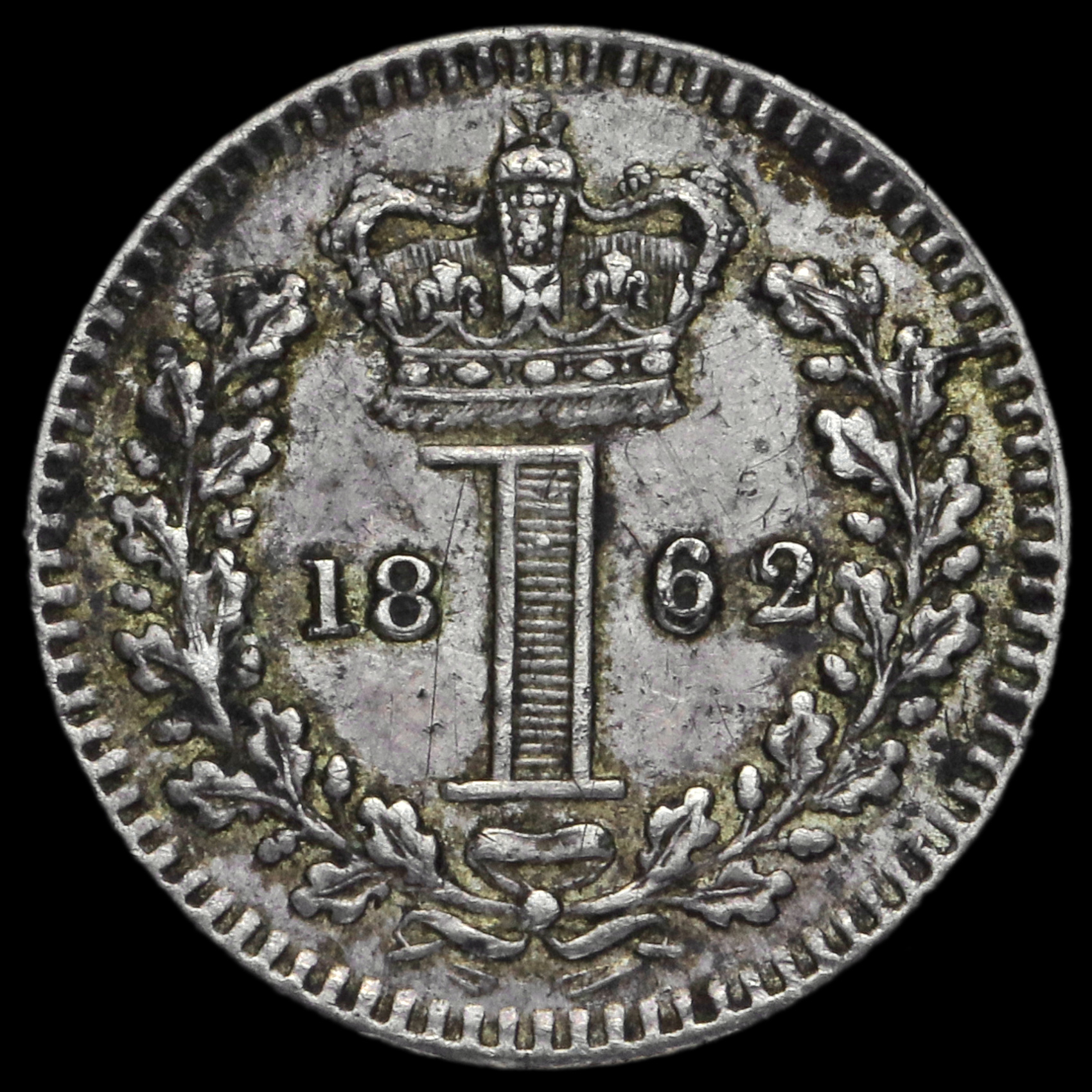 1862 Queen Victoria Young Head Silver Maundy Penny
