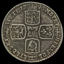 1745 George II Early Milled Silver Lima Shilling, AVF