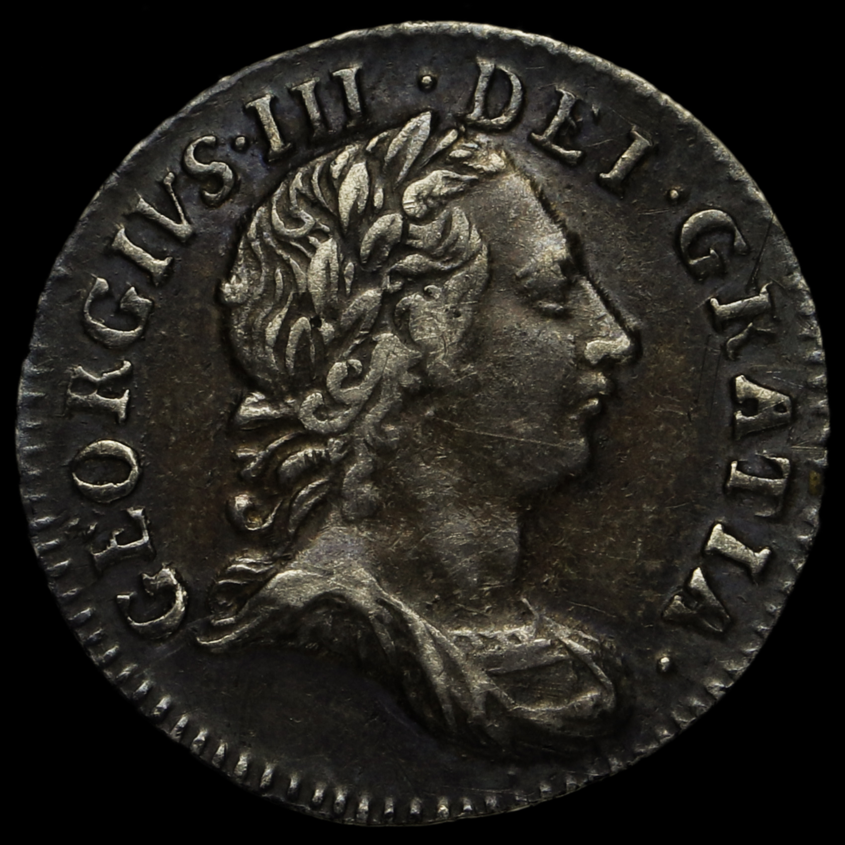 1762 George III Early Milled Silver Threepence, Near EF
