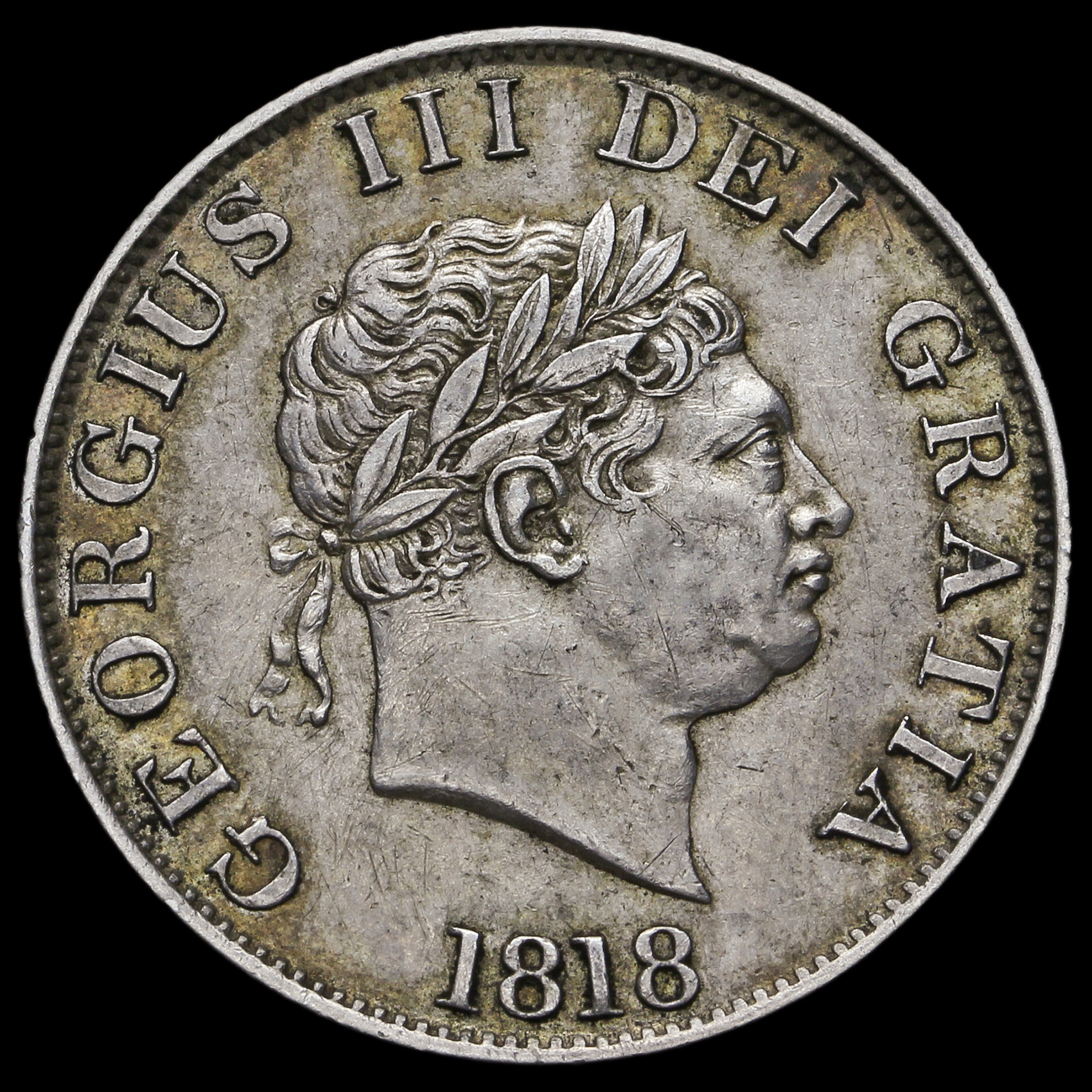 1818 George III Milled Silver Half Crown GVF 1818 George III Milled Silver Half Crown GVF