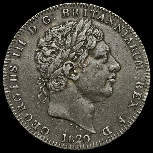 1820 George III Milled Silver LX Crown GVF+